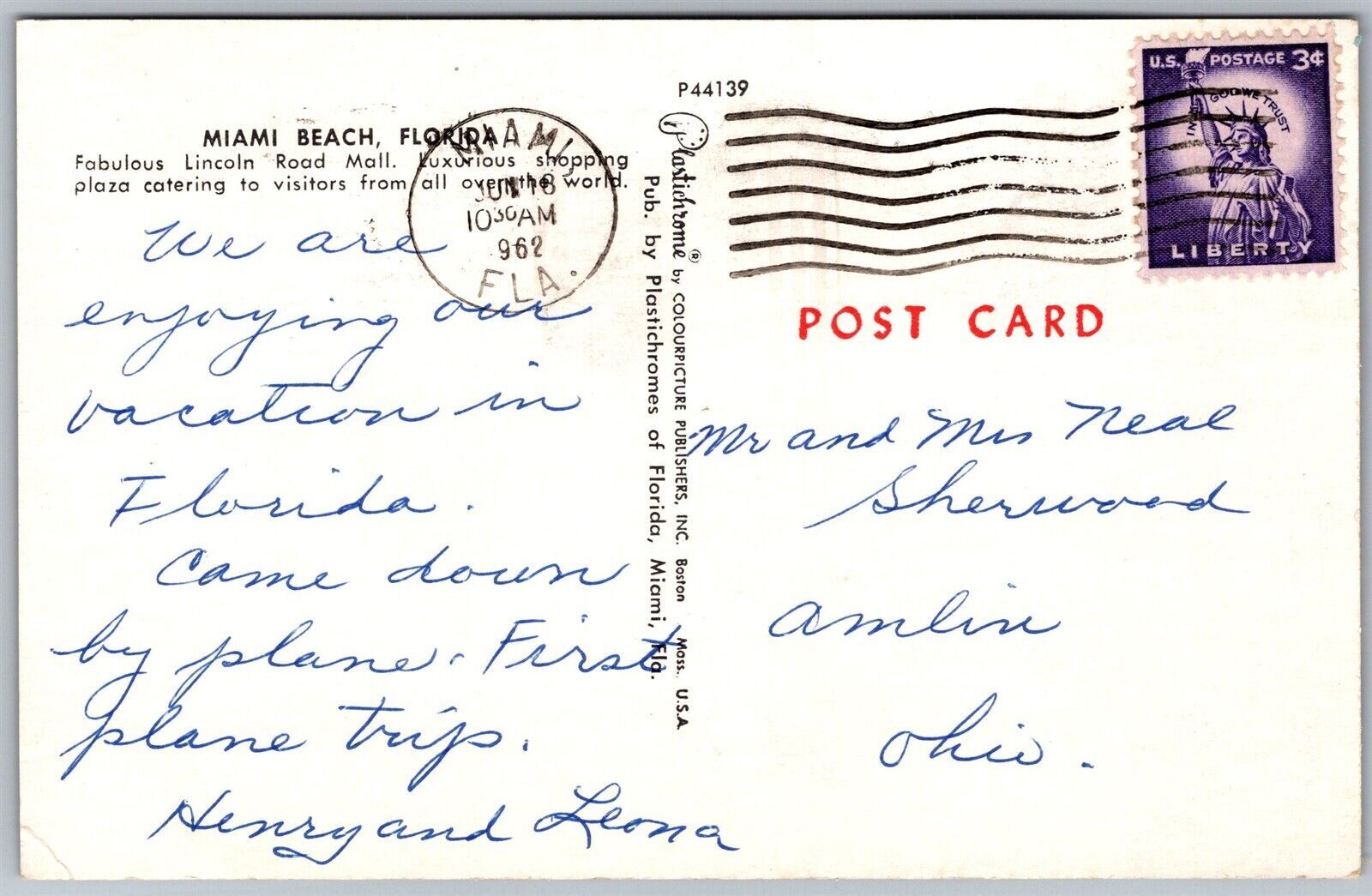 Vtg Miami Beach Florida FL Lincoln Road Mall Shopping Plaza 1960s View ...