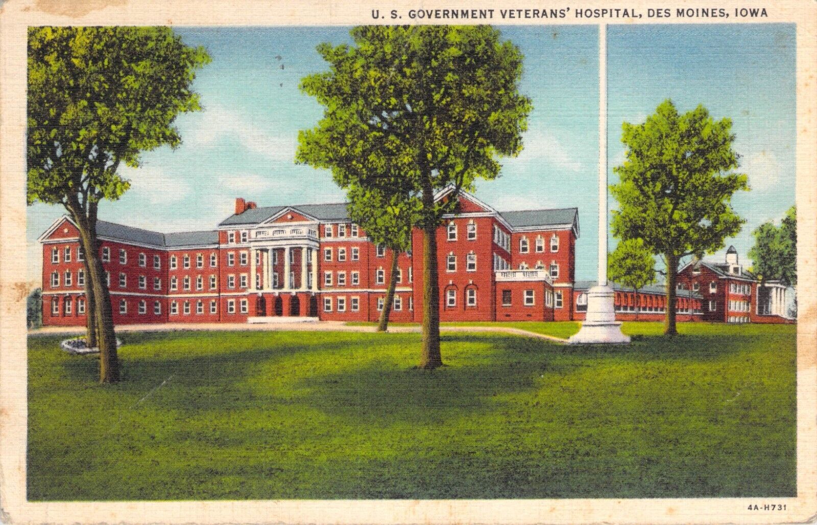 Vintage 1934 Postcard U.S. Government Veterans' Hospital Des Moines ...