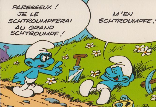 The Smurfs Gardening Rare French Comic Postcard | Topics - People ...