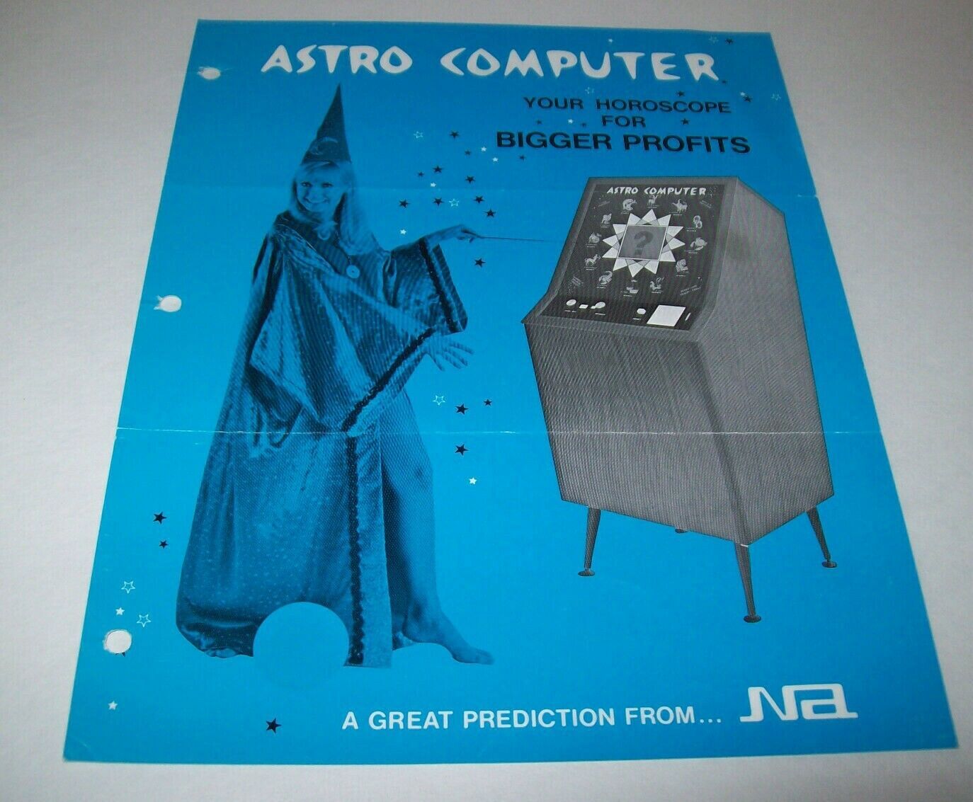 Nutting Astro Computer Arcade FLYER Original 1969 Vintage Game Wizard ...