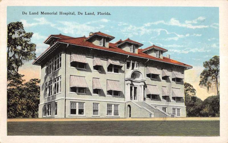 De Land Florida Memorial Hospital Street View Antique Postcard K15395 ...