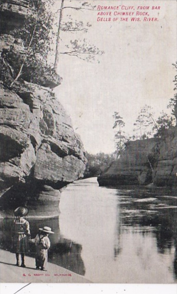 Wisconsin Dells Romance Cliff From Bar Above Chimney Rock 1908 | United ...