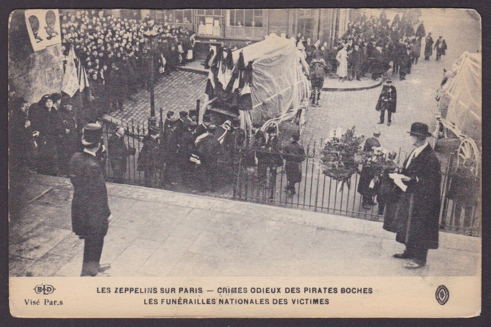 FRANCE, Postcard, The Zeppelins In Paris, Funeral of the Victims, WWI ...