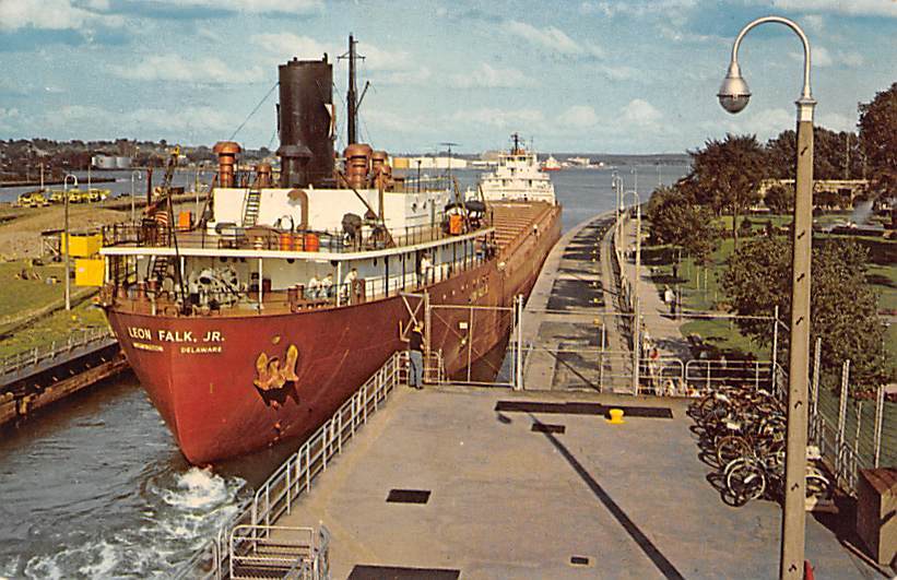 Soo Locks Shown is The Leon Falk Jr. Sault Ste. Marie MI | United ...