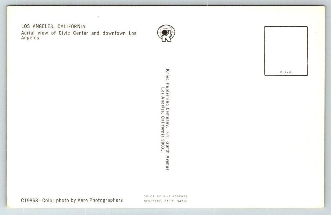 Los Angeles California Civic Center Postcard | United States ...