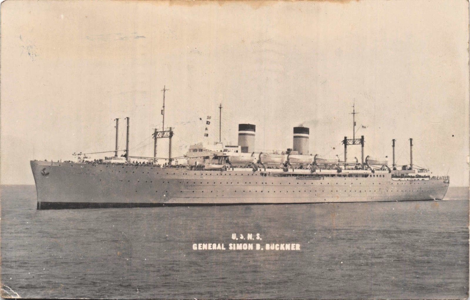 Usns General Simon B Buckner-(T-Ap-123)-Real Photo Military Post ...