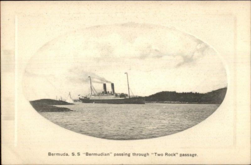 Bermuda - Steamer Ship SS Bermudian Two Rock Passage c1910 Postcard ...