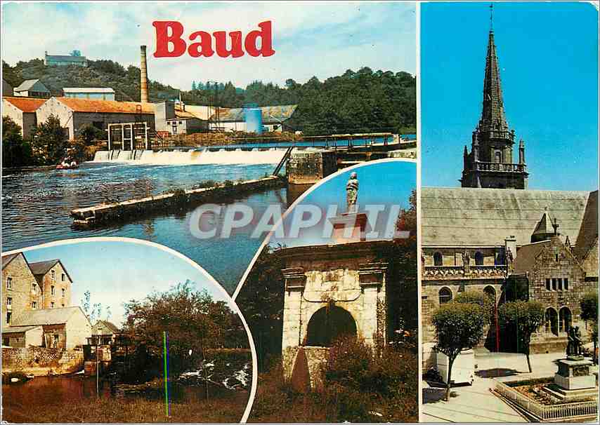 Postcard Modern Baud Morbihan Superior View Dam Bridge Augan lower left ...