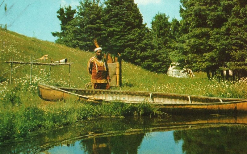 Vintage Postcard 1971 200 Year Old Micmac Birch Bark Canoe Indian ...