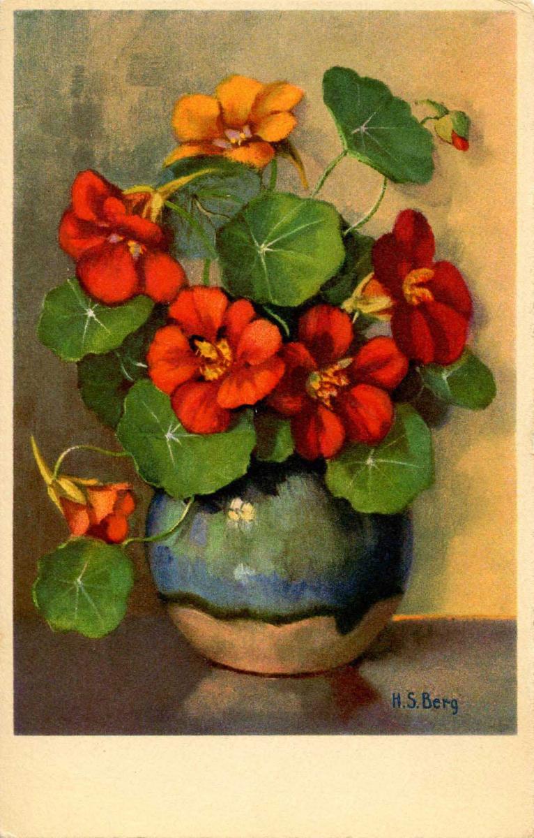 Pot of Flowers. Artist: H.S. Berg | Topics - Flowers, Plants & Trees ...