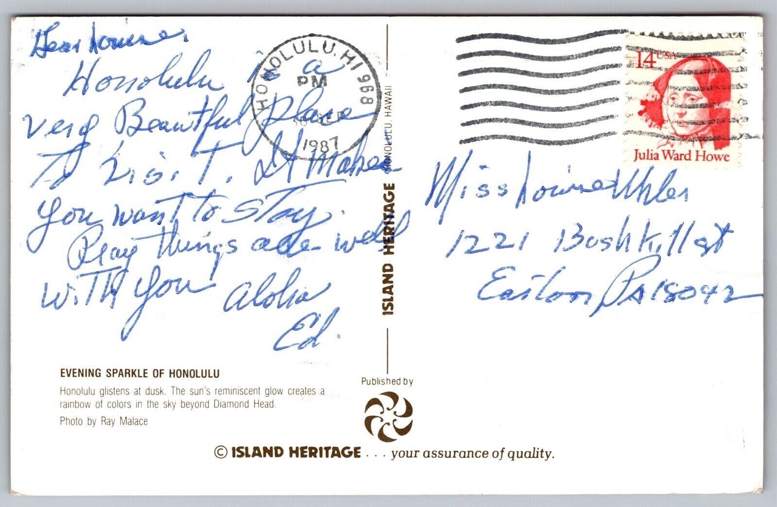 Honolulu Hawaii Scenic City Skyline Night View Chrome Cancel WOB ...