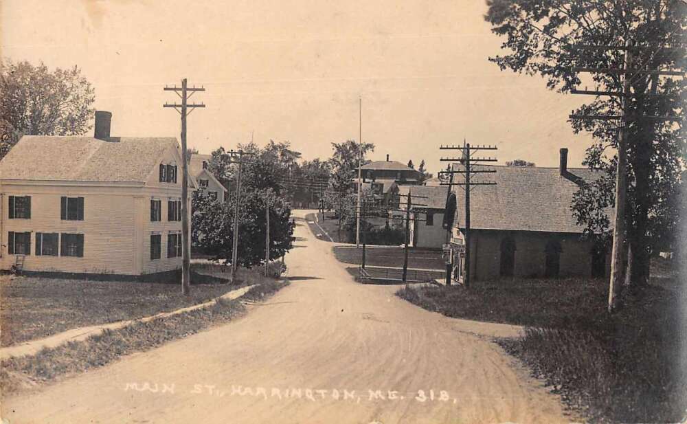 Harrington Maine Main Street Real Photo Vintage Postcard AA12367 ...