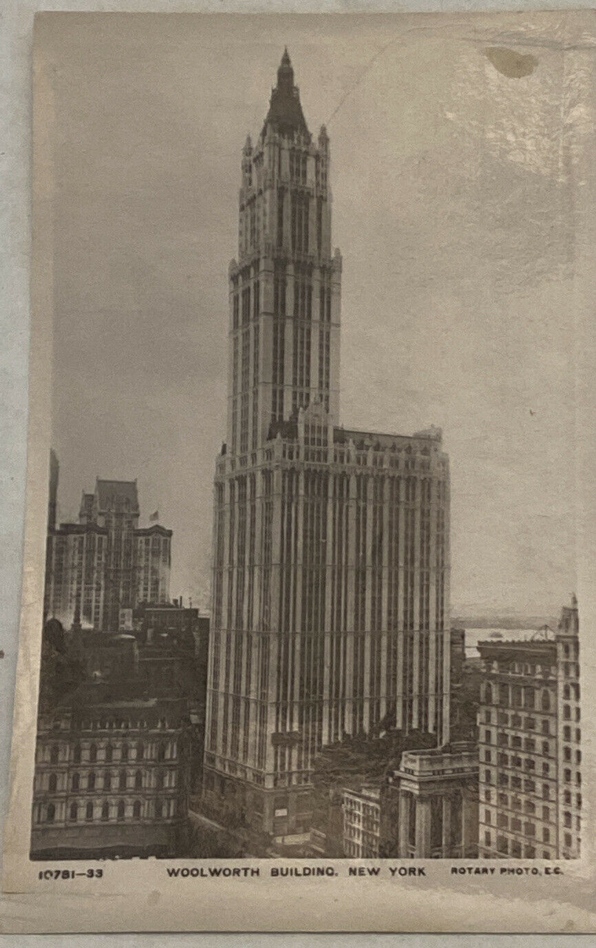RPPC New York City Woolworth Building Vintage Postcard Skyscraper ...