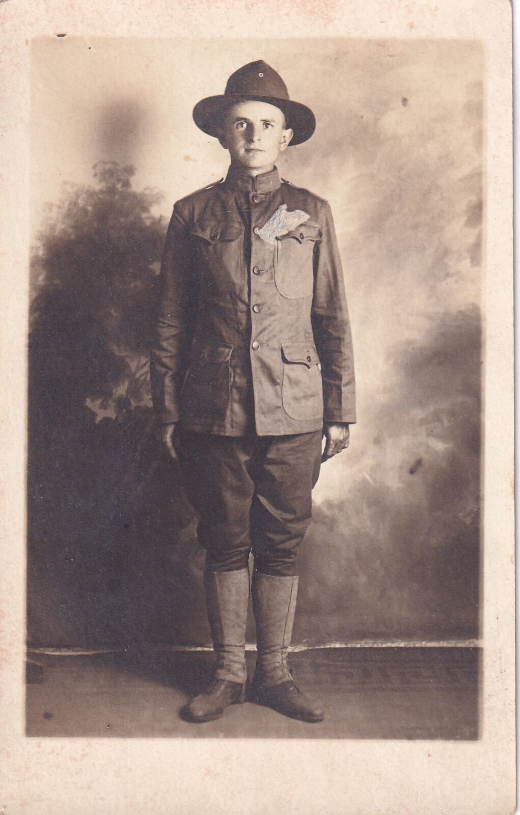 WWI Era US ARMY SOLDIER Henry Wolf Real Photo RPPC Postcard E22 ...