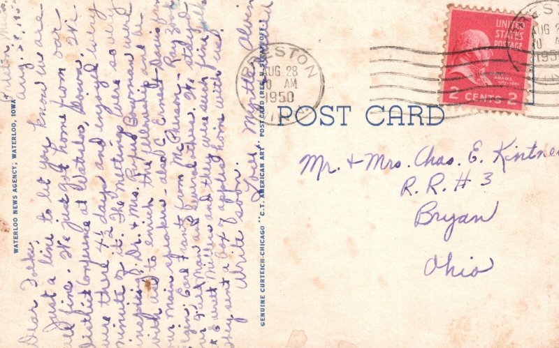 Vintage Postcard 1950'S Aerial View Rath Packing Plant Parking Lot ...