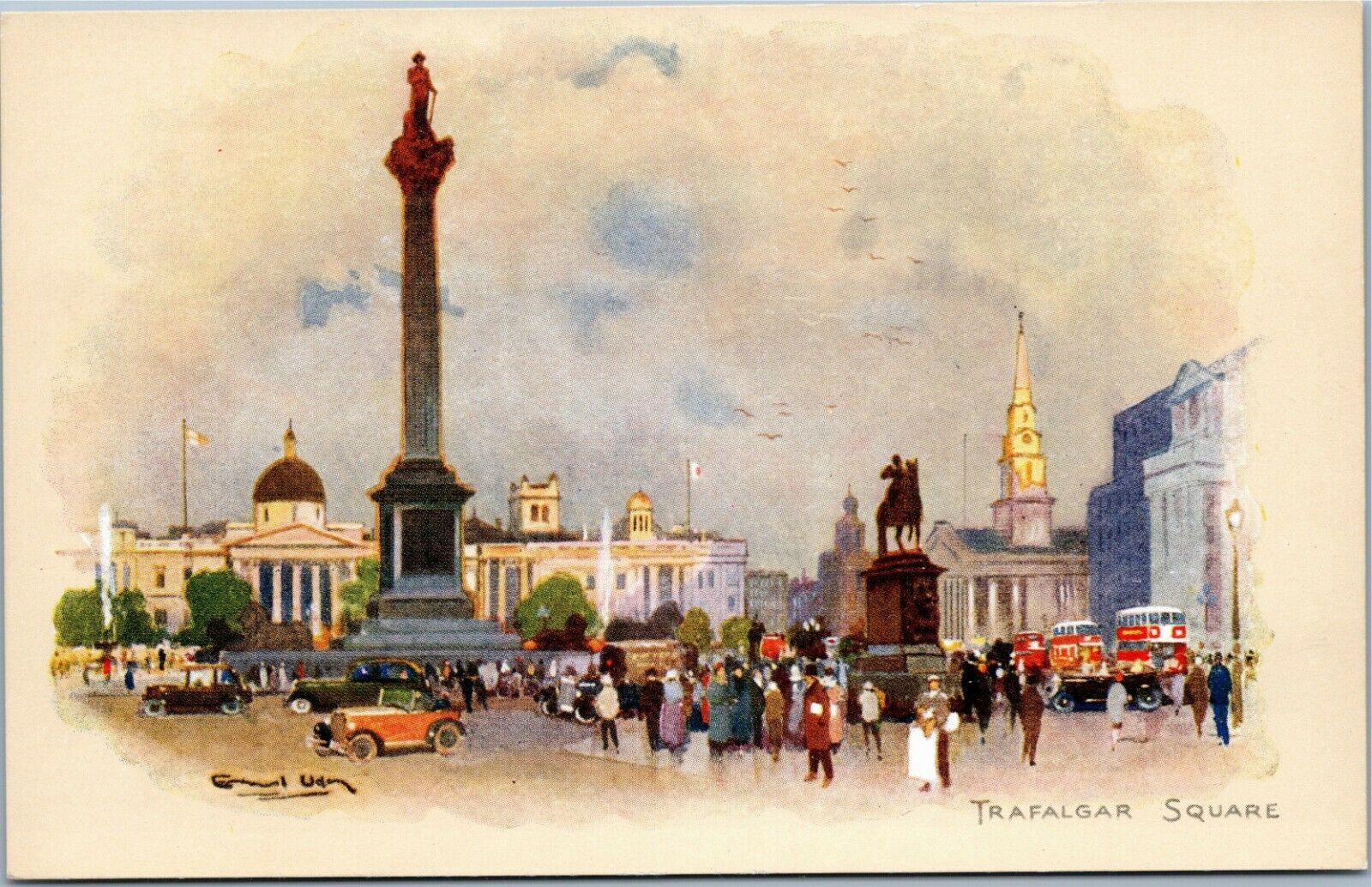 postcard England London Trafalgar Square - A. Vivian Mansell Series ...