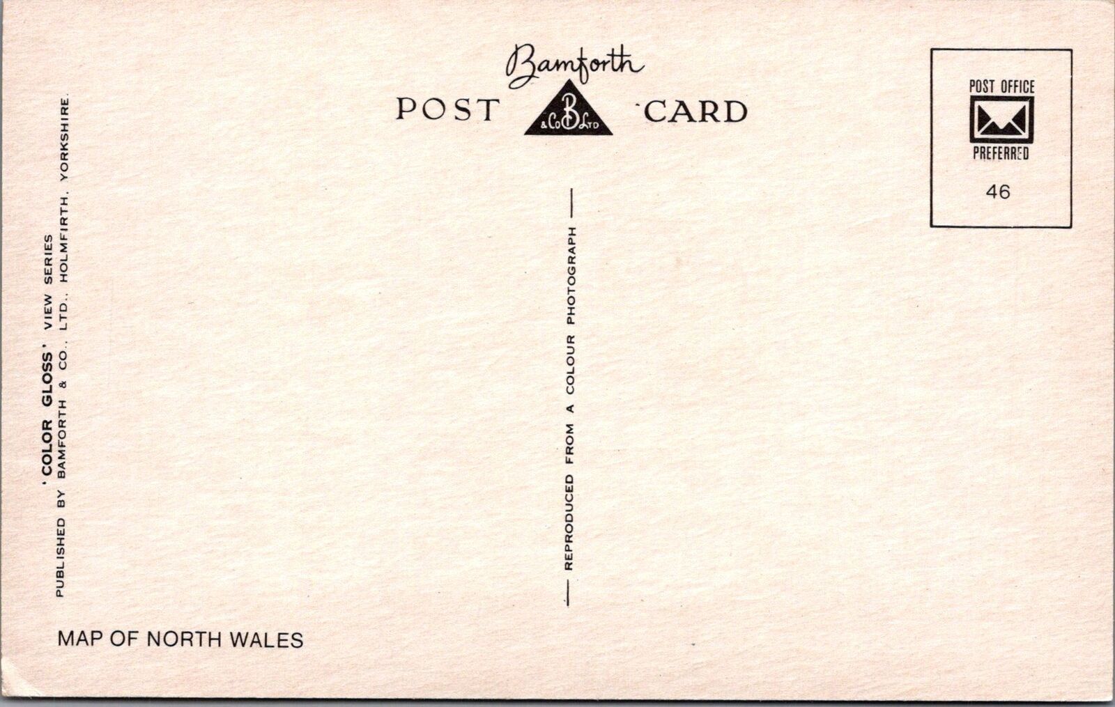 Cartography Postcard - Map of North Wales, Welsh Towns & Counties ...