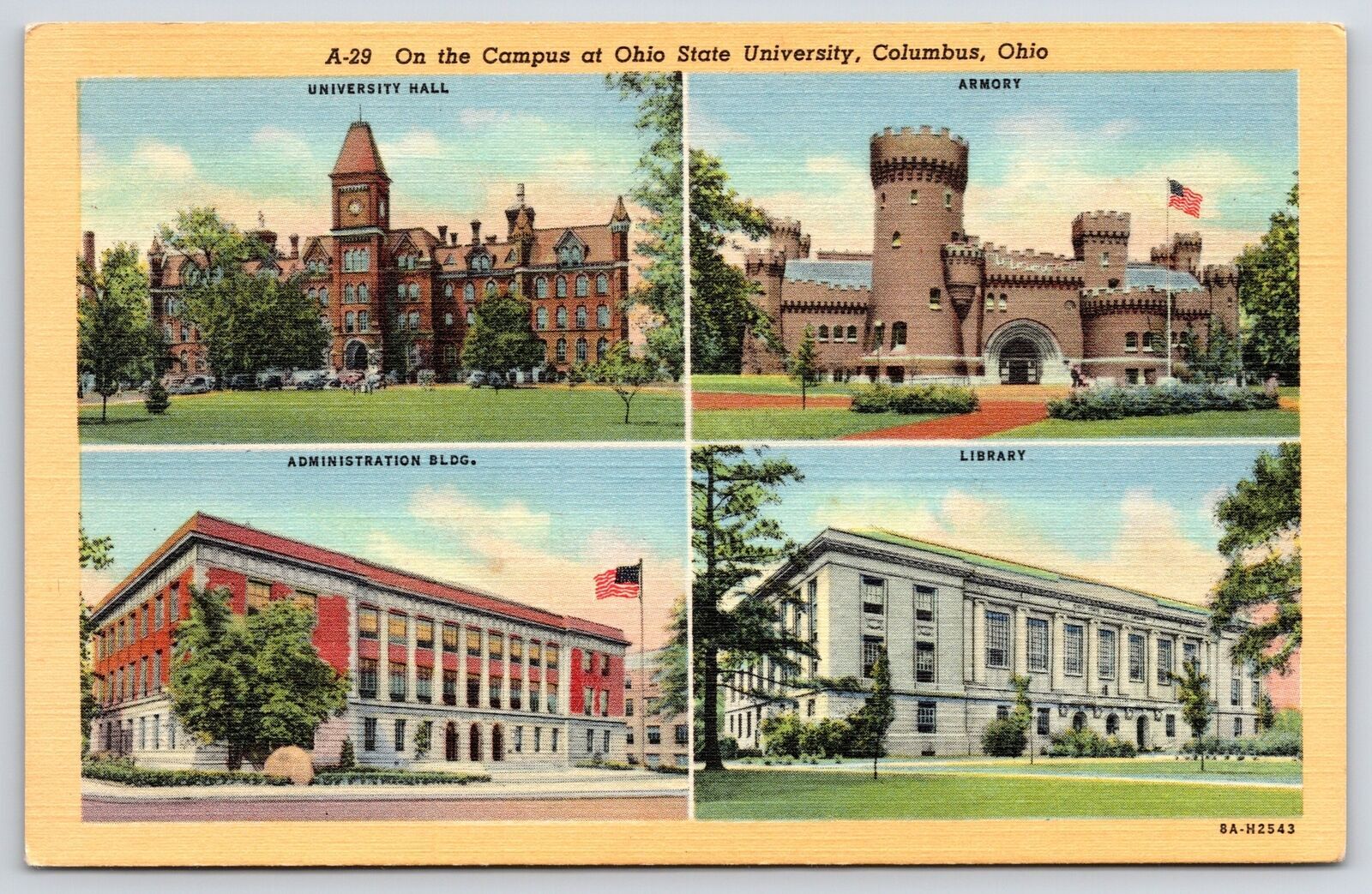 Campus At Ohio State University Columbus Ohio Armory & Library Building ...