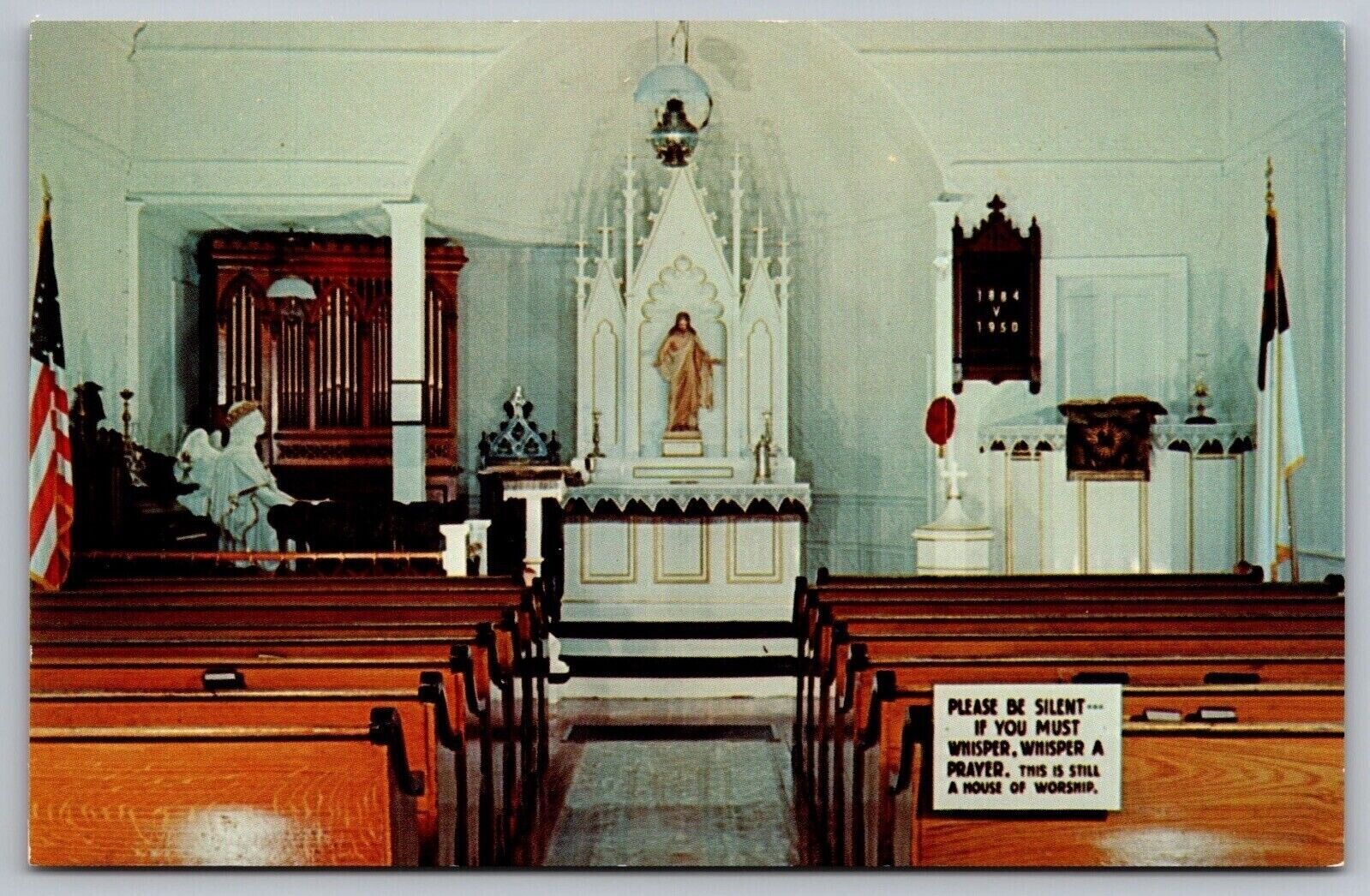 Old Lutheran Church Pioneer Village Interior Minden American Flag Altar ...