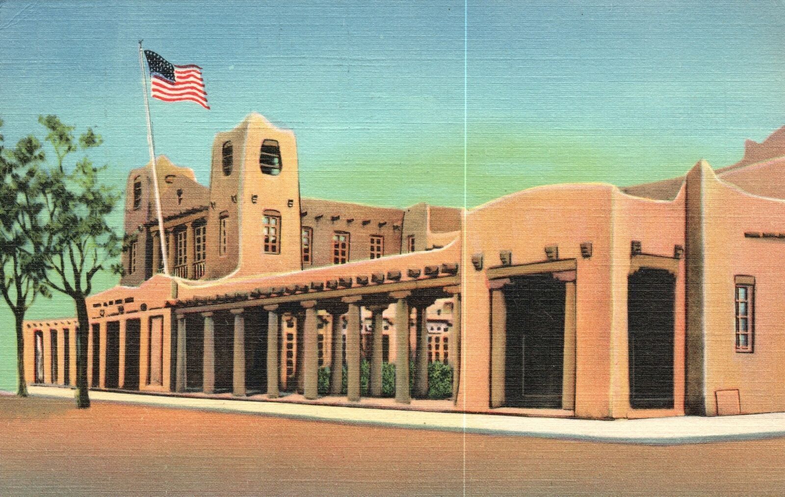 Vintage Postcard 1945 U.S. Post Office and Federal Building Santa Fe ...