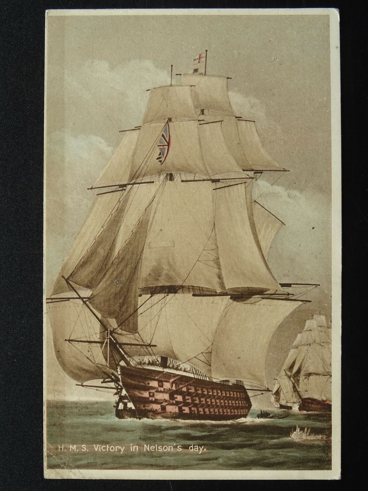 Naval HMS Victory in Nelson's Day ADMIRAL LORD NELSON c1930s Postcard ...