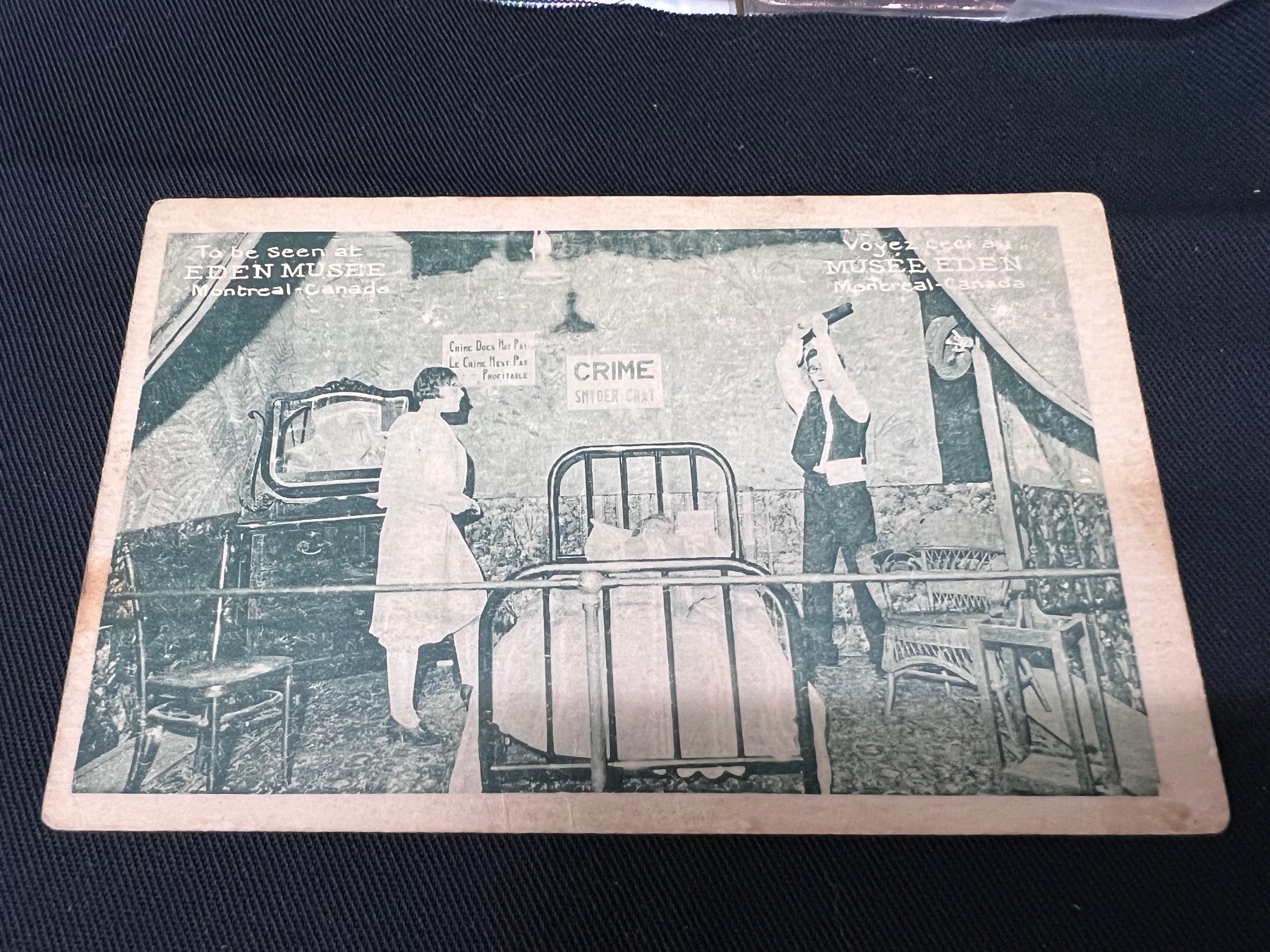 Vintage Wax Museum Crime Themed Postcard, Eden- Musee, Montreal Quebec ...
