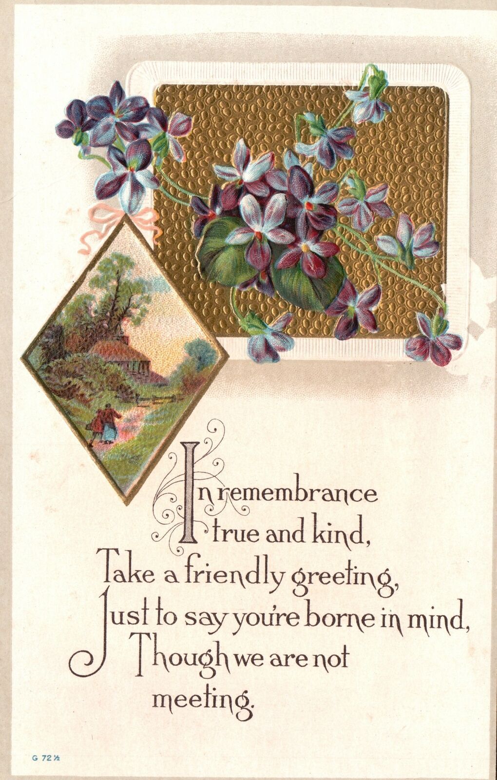 Vintage Postcard 1910's In Remembrance True and Kind Take A Friendly ...
