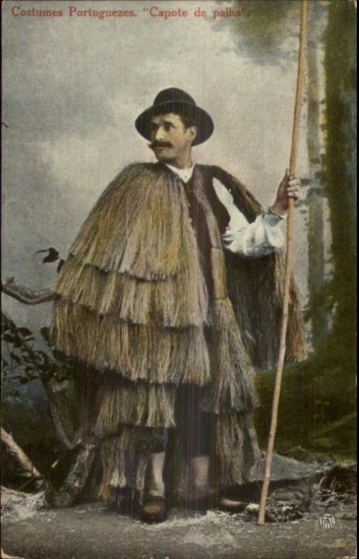 Portugal Native Portuguese Man in Costume Capote de Palha Postcard ...