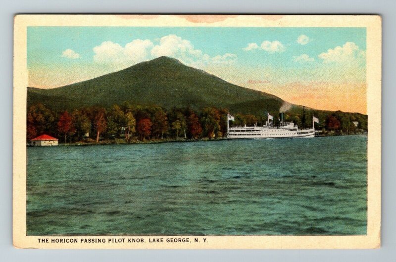 Lake George NY-New York Steamer The Horicon Passing Pilot Knob, Vintage ...