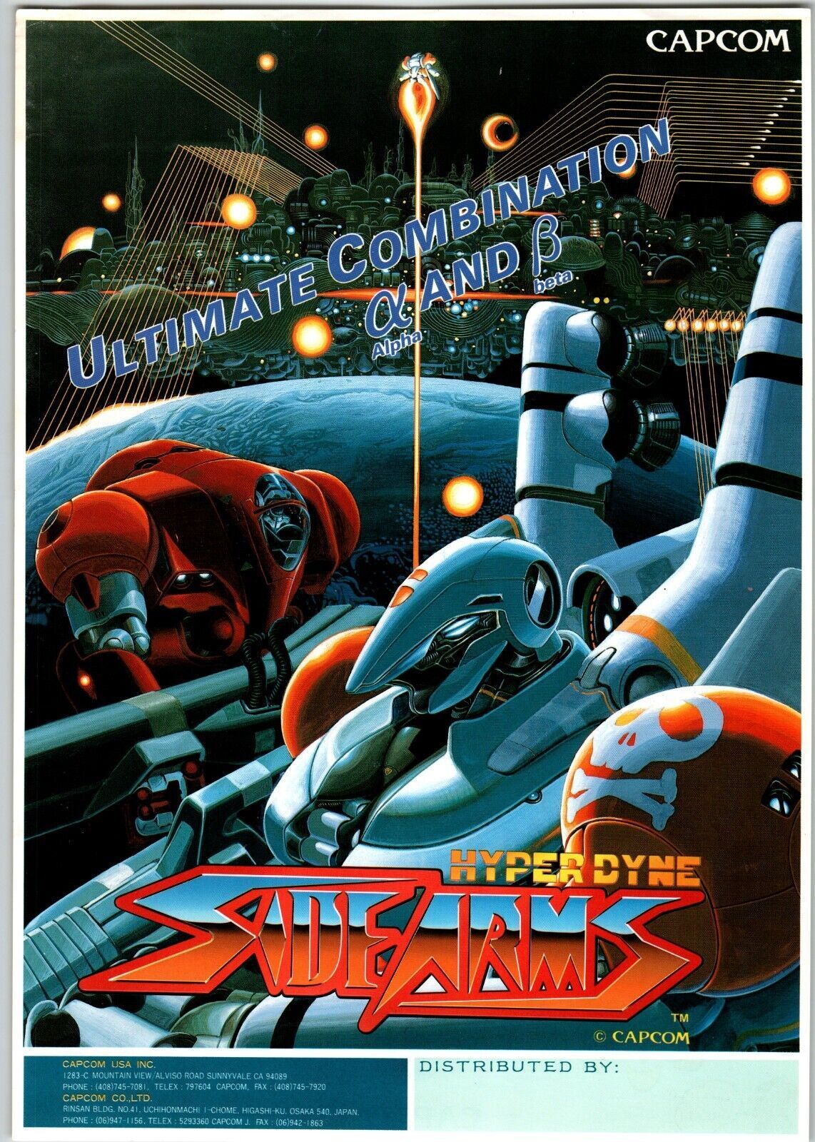 Hyperdyne Side Arms Arcade FLYER Original 1986 Video Game Artwork Japan ...