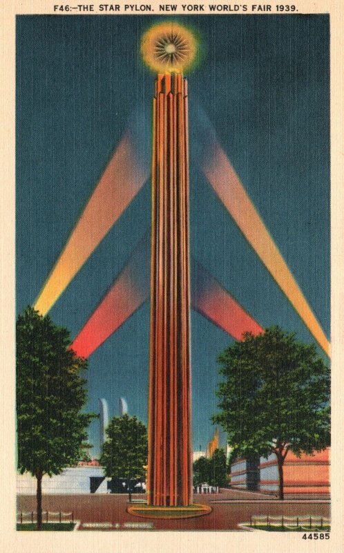 Vintage Postcard The Star Pylon Varnished Wood Great Shaft New York ...