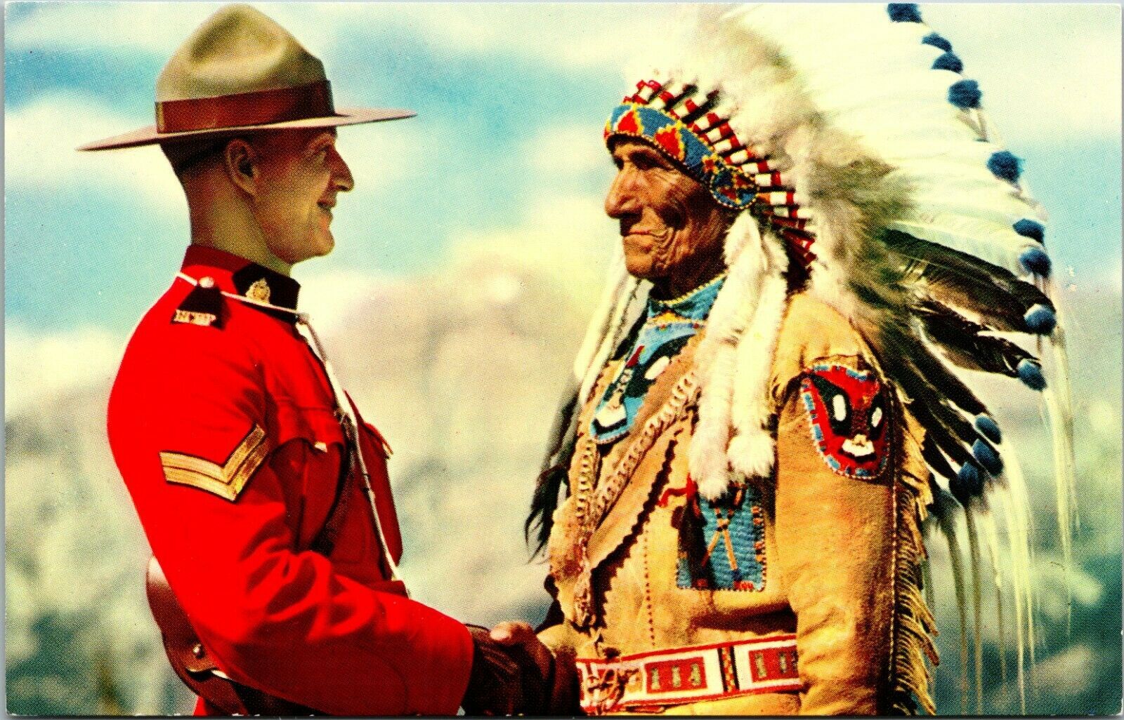 Canada Royal Canadian Mounted Police Mountie & Chief Sitting Eagle ...