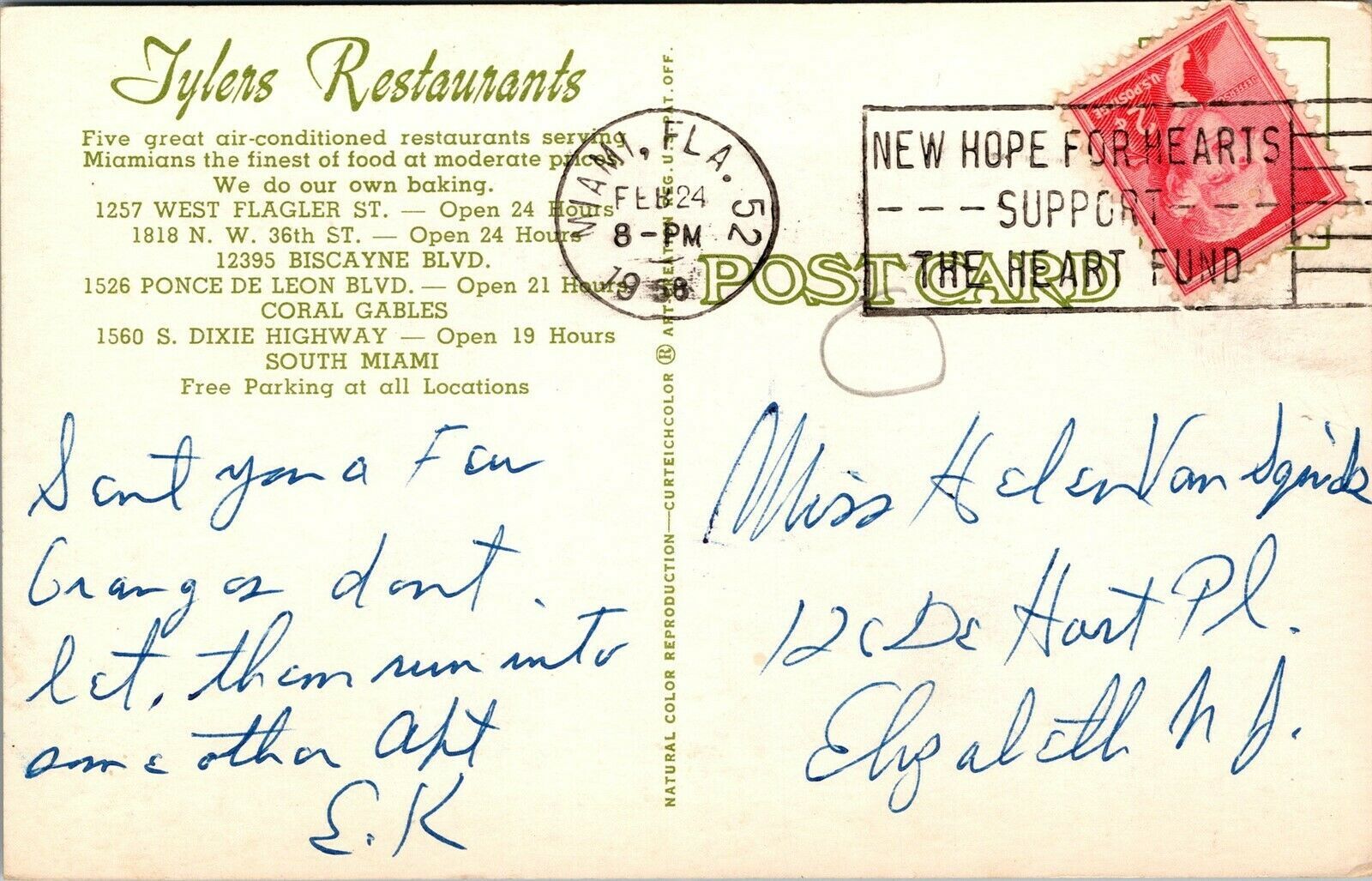 Vtg Miami Florida FL Tylers Restaurants Multi View 5 Locations 1950s ...