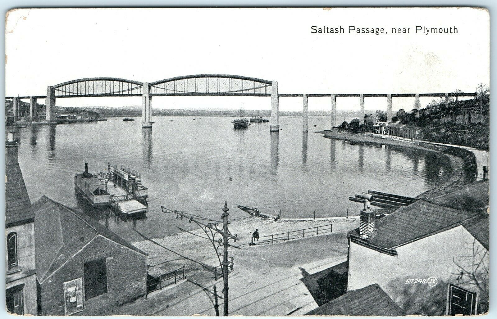 c1910s Plymouth UK Saltash Passage Steam Pontoon Ship Litho Photo ...