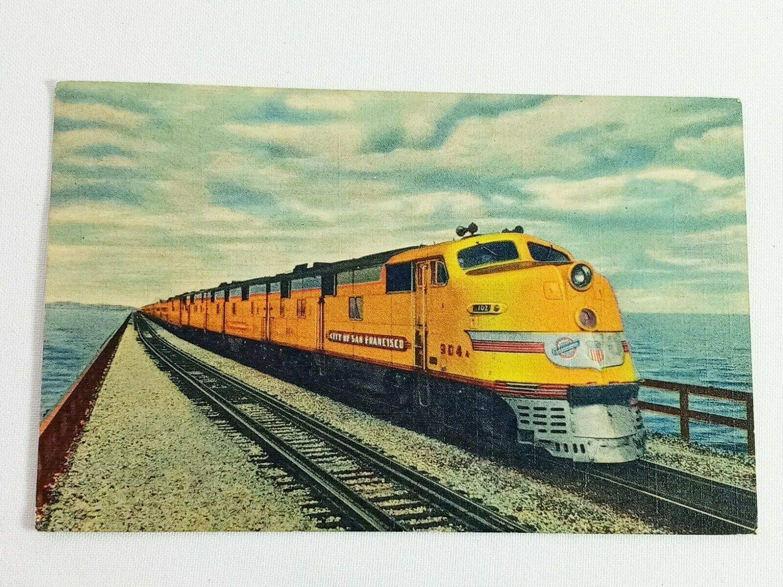 Vintage Postcard Streamliner City of San Francisco Crossing Salt Lake ...