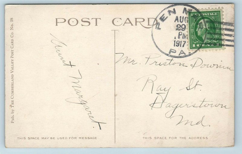 Postcard PA Blue Ridge Summit Railroad Station Train At Depot c1917 ...