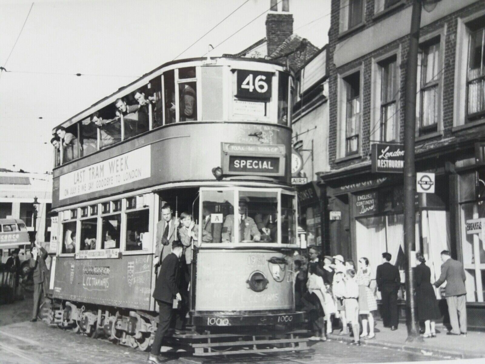 Original Vintage Photo London Transport Last Tram Week Graffiti Tram ...
