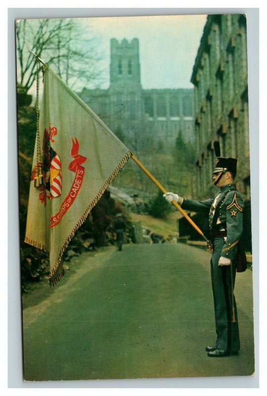 Vintage 1950's Postcard Cadet Chapel Army Flag USMA West Point New York ...