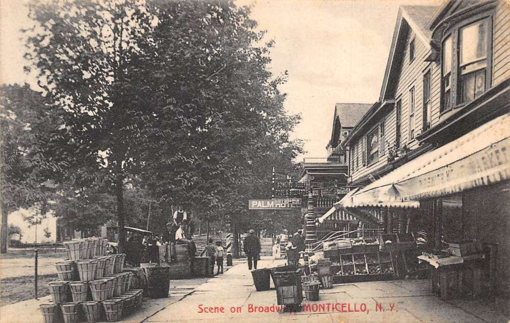 Monticello New York Broadway Bowling Alley and Market Postcard AA65404 ...