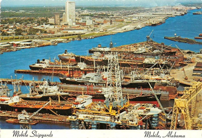 2~4X6 Postcards Mobile, AL Alabama CARGO SHIPS~STATE DOCK & SHIPYARD ...