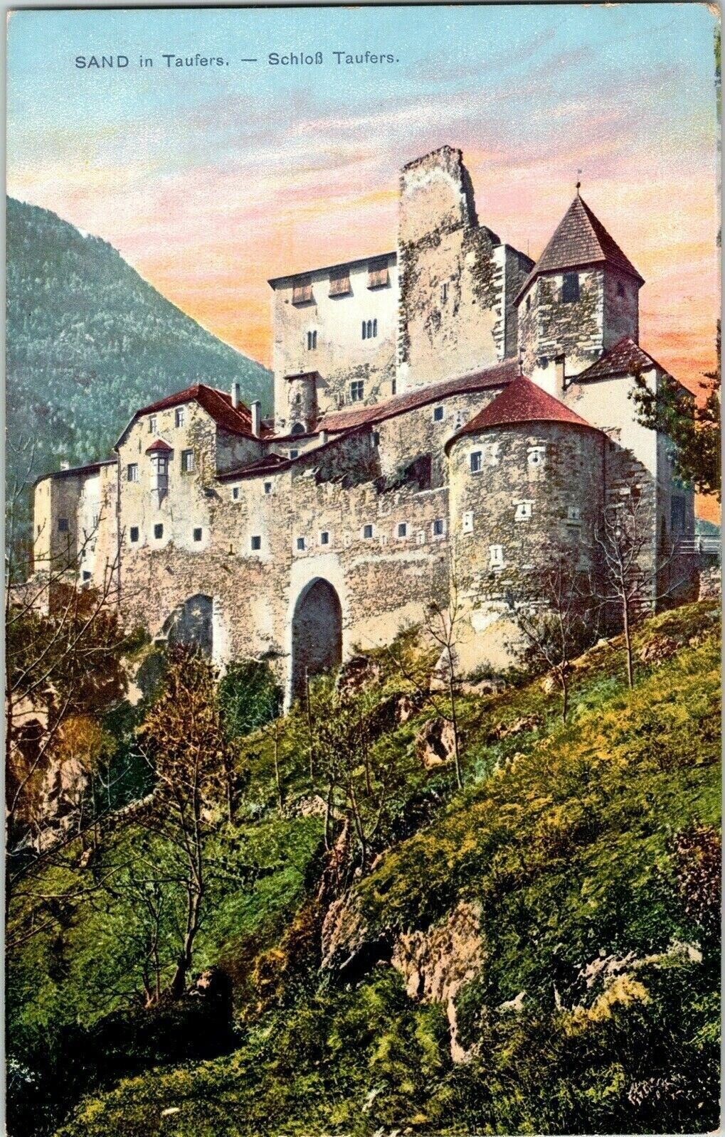 Sand Taufers Schlob Castle Mountain Divided Back Antique Vintage ...