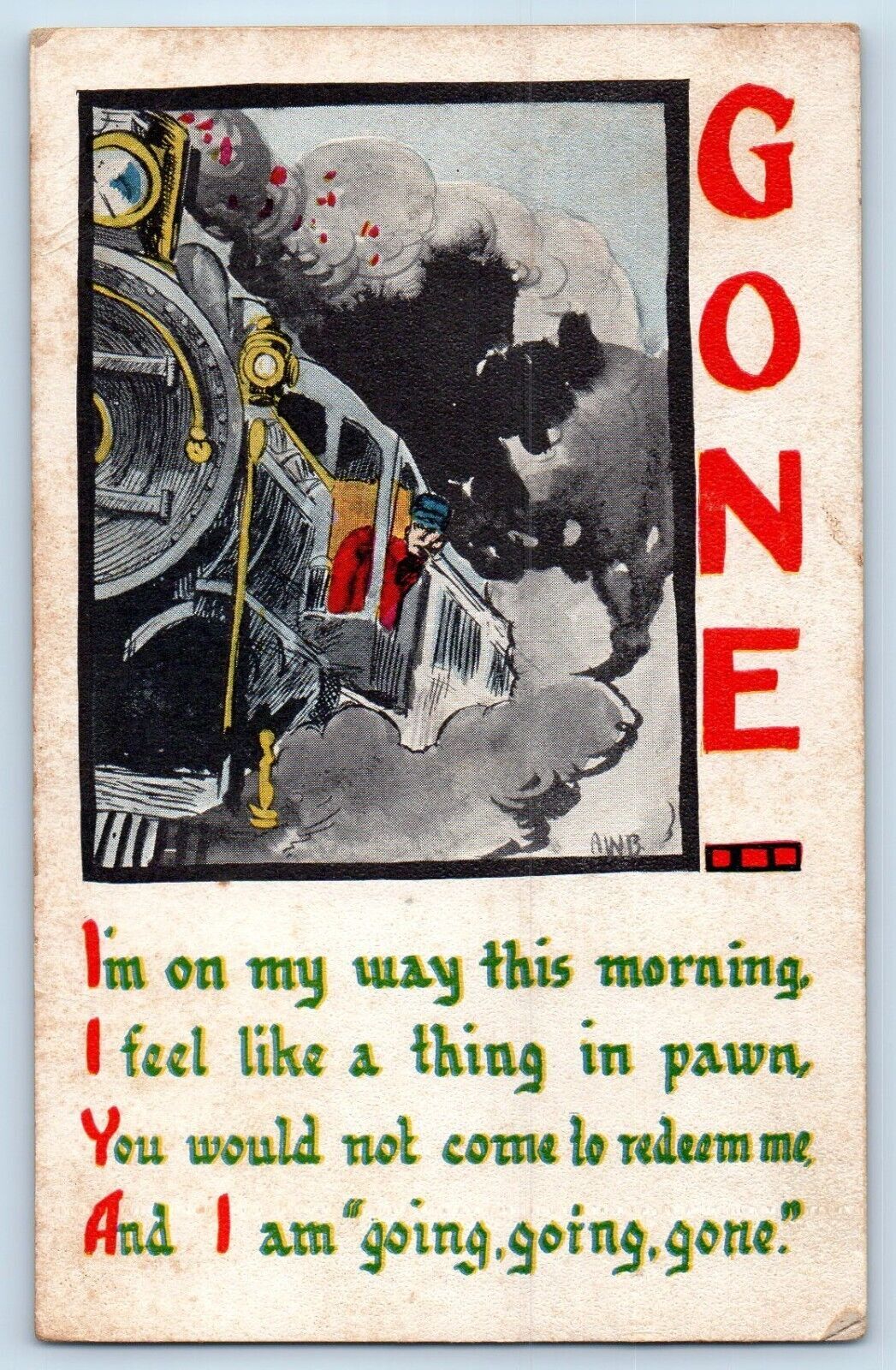 Signed Postcard Train Crashed Gone Dandy Point Corners Vermont VT 1913 ...