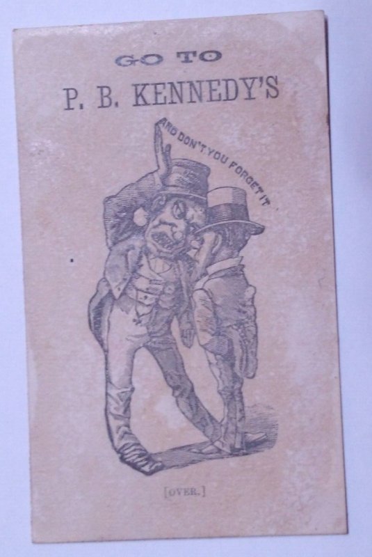1800s Comic Humor P. B. Kennedy's Clothing Store Victorian Trade Card ...