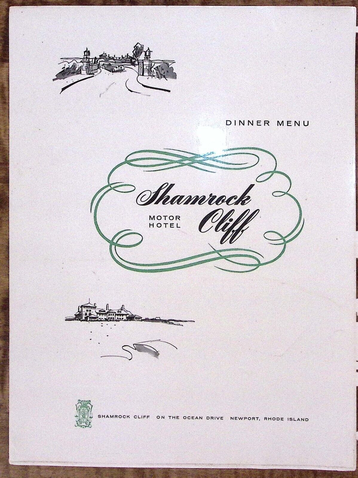 1950s Shamrock Cliff Motor Hotel Newport Rhode Island Ocean DR Dinner ...