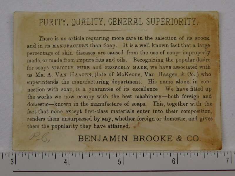 1870s-1880s Van Haagen's Toilet Soap Lovely Lady & Soldier Kepi Sword F57 | Ephemera - Chromo ...