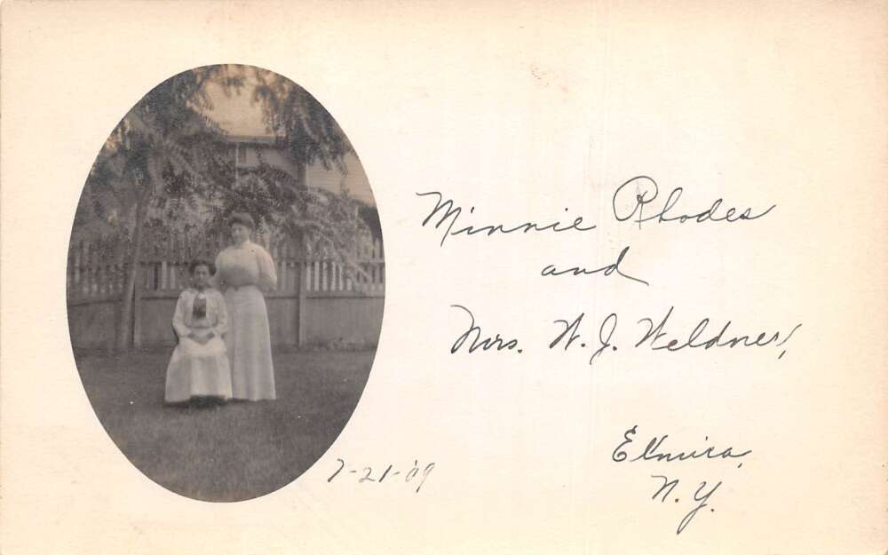 Elmira New York Minnie Rhodes Mrs Weldner Ladies in Garden Real Photo ...