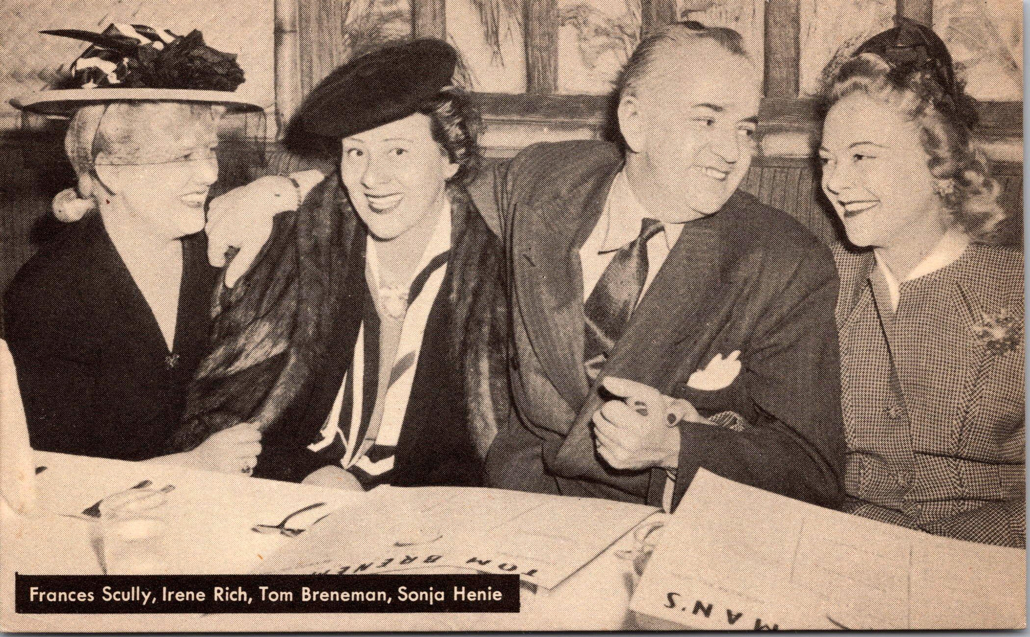 Frances Scully, Irene Rich, Tom Breneman, Sonja Henie film stars photo ...