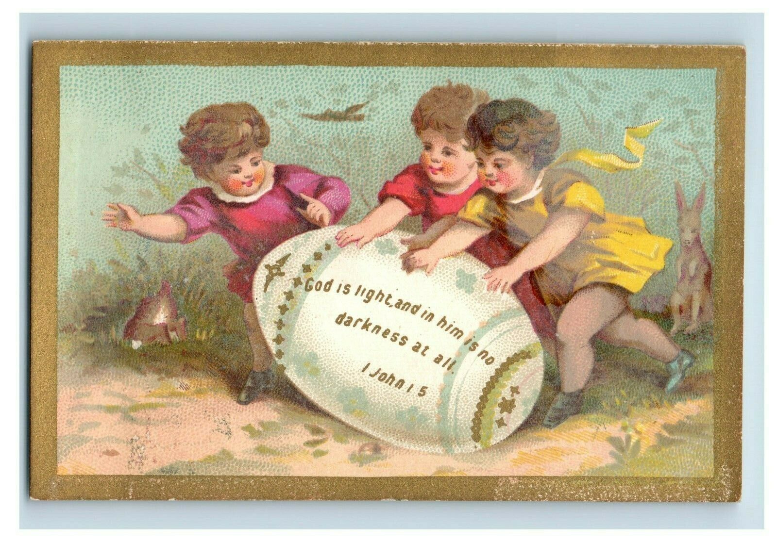 1880's-90's Victorian Easter Cards Giant Eggs Children Lamb Lot Of 3 ...