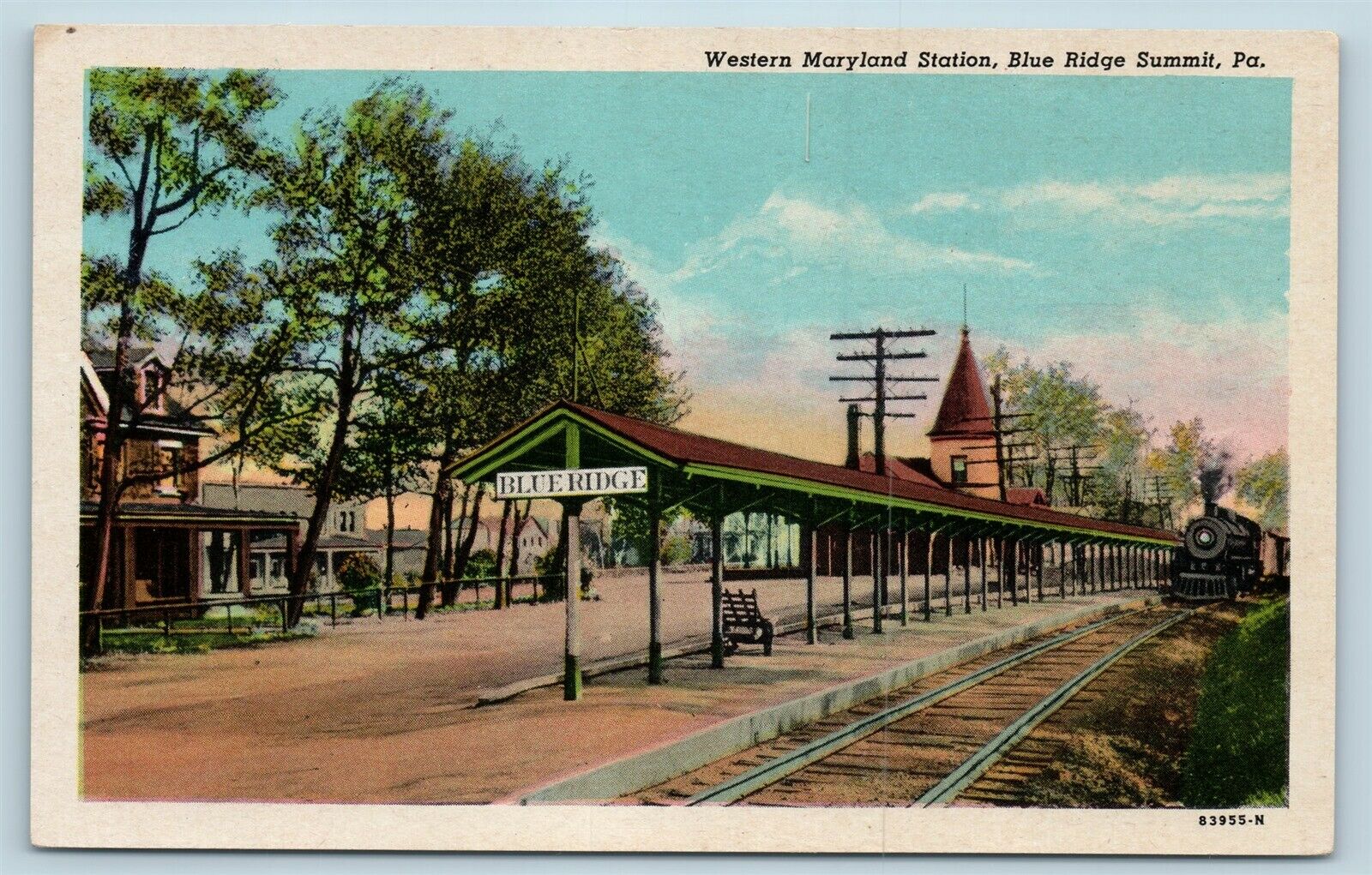 Postcard PA Blue Ridge Summit Western Maryland WMRR Railroad Train ...