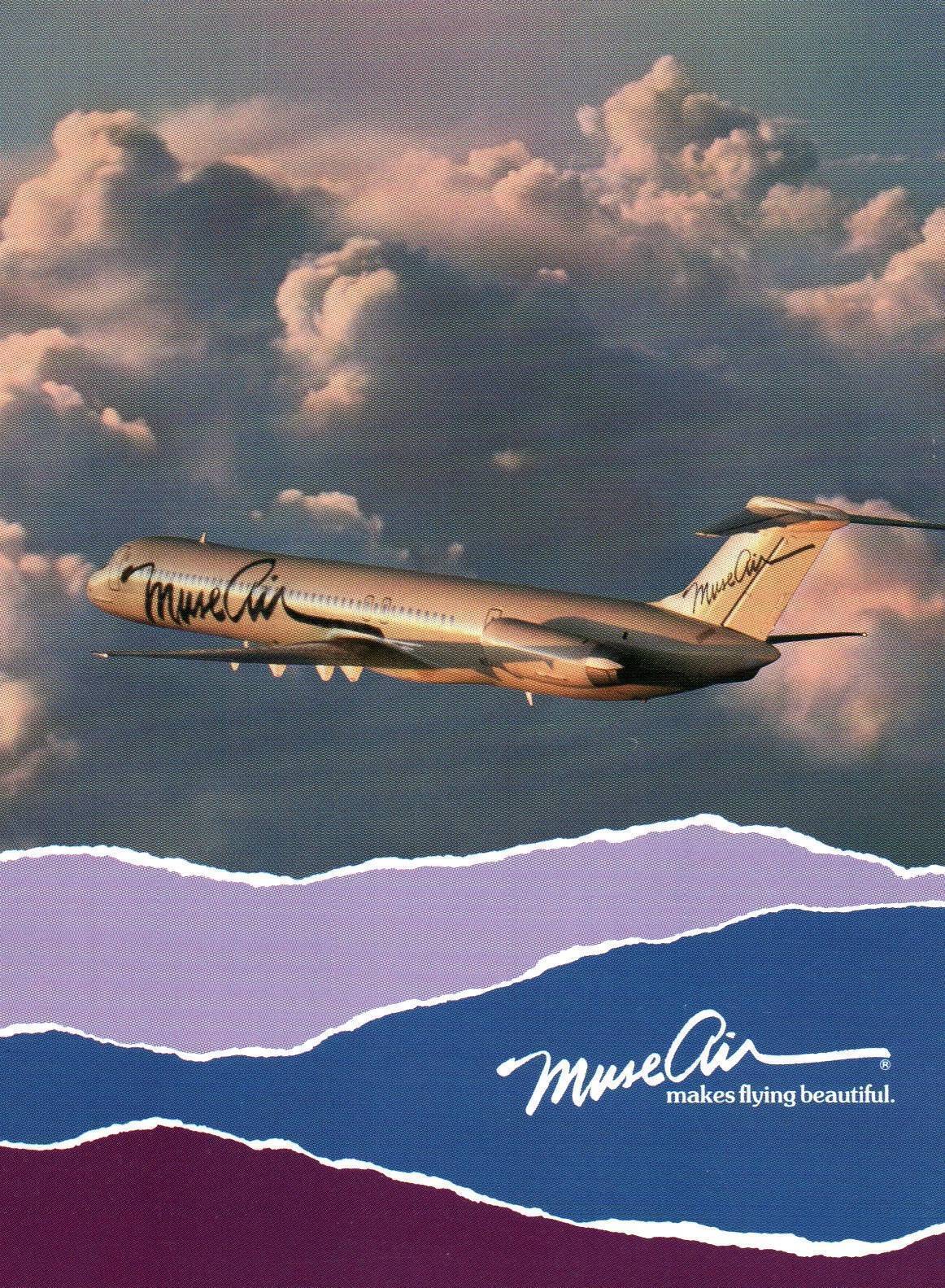 Vintage Postcard Muse Air Airlines McDonnell Douglas DC-9 Unposted ...